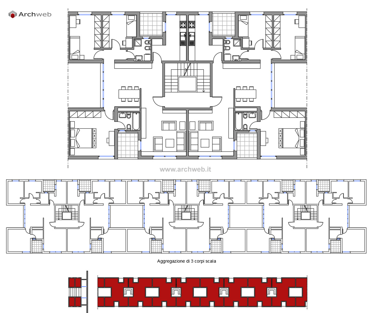 Casa in linea 04 - Archweb dwg