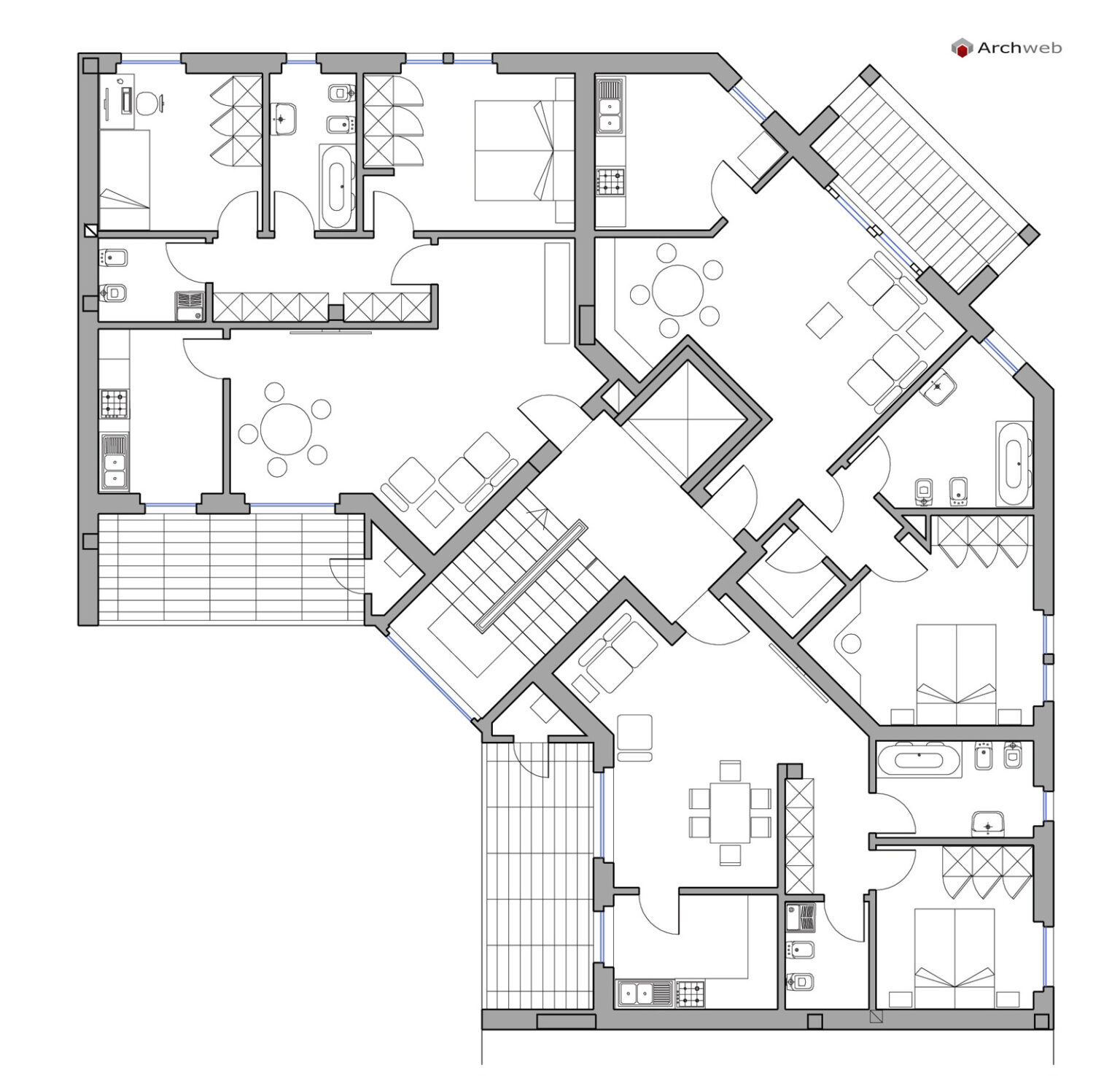 Casa in linea - Angolo 3 - Archweb dwg