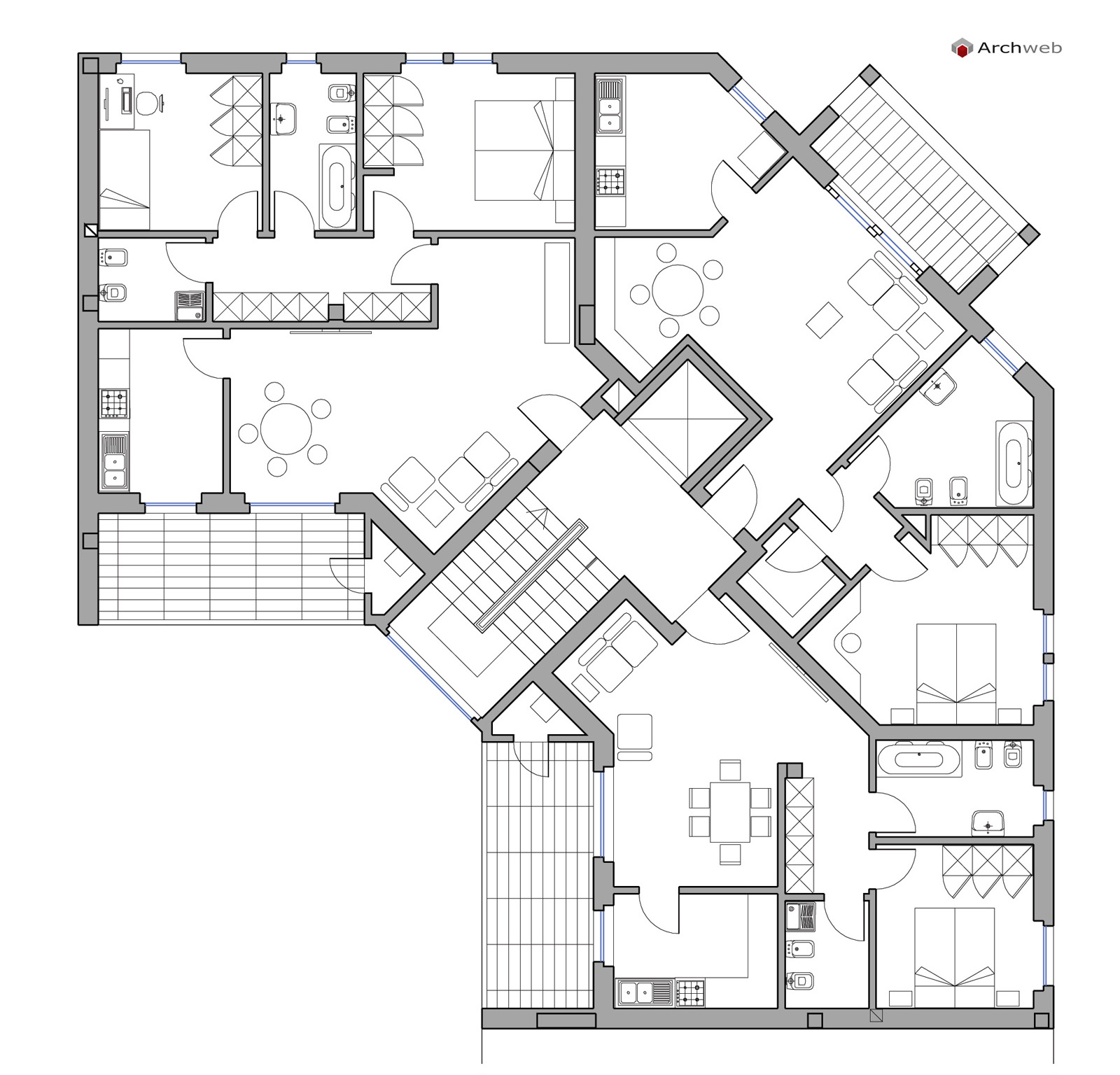 House in line - Corner 3 - Archweb dwg