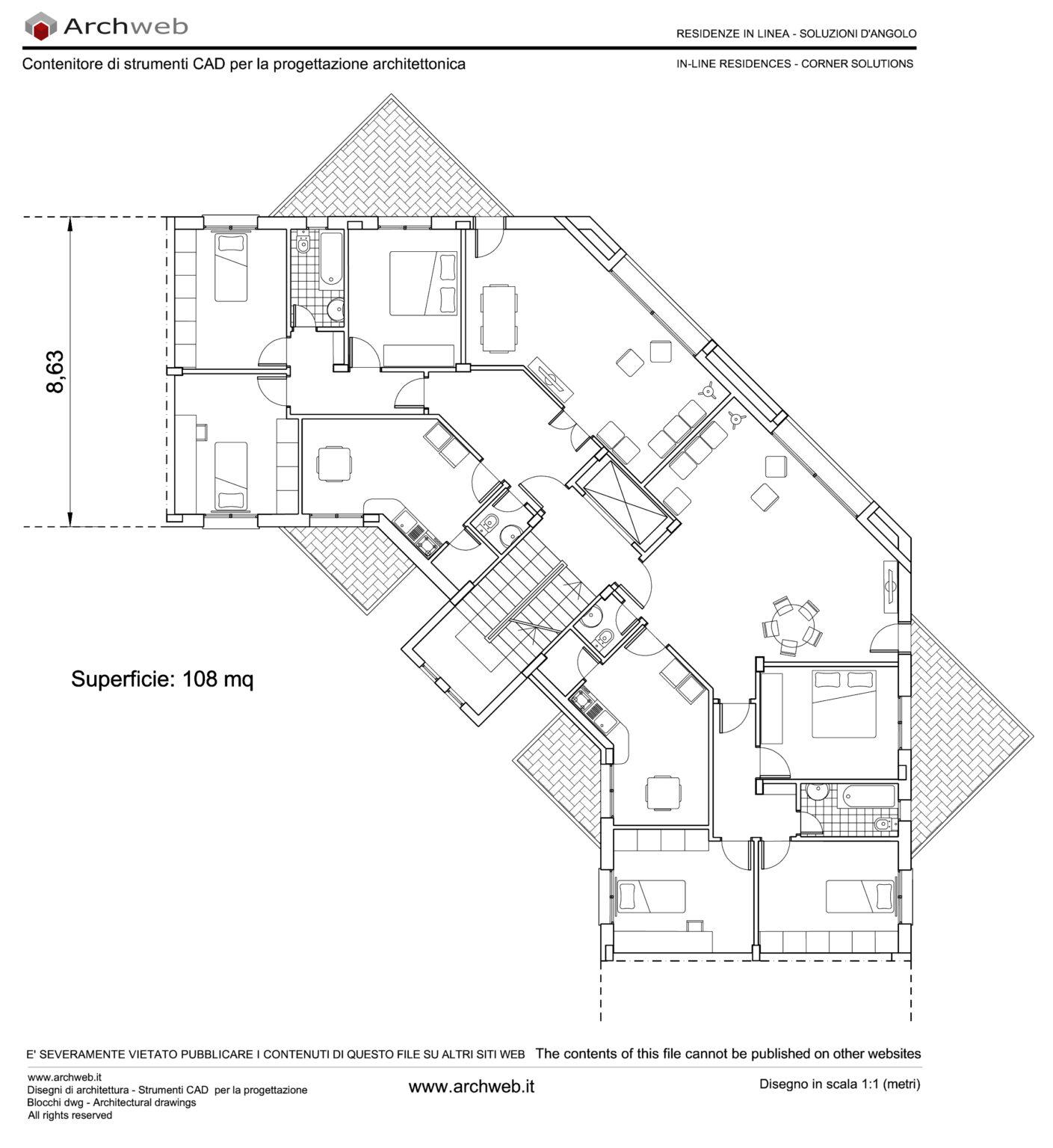 House in line - Corner 4 - Archweb dwg