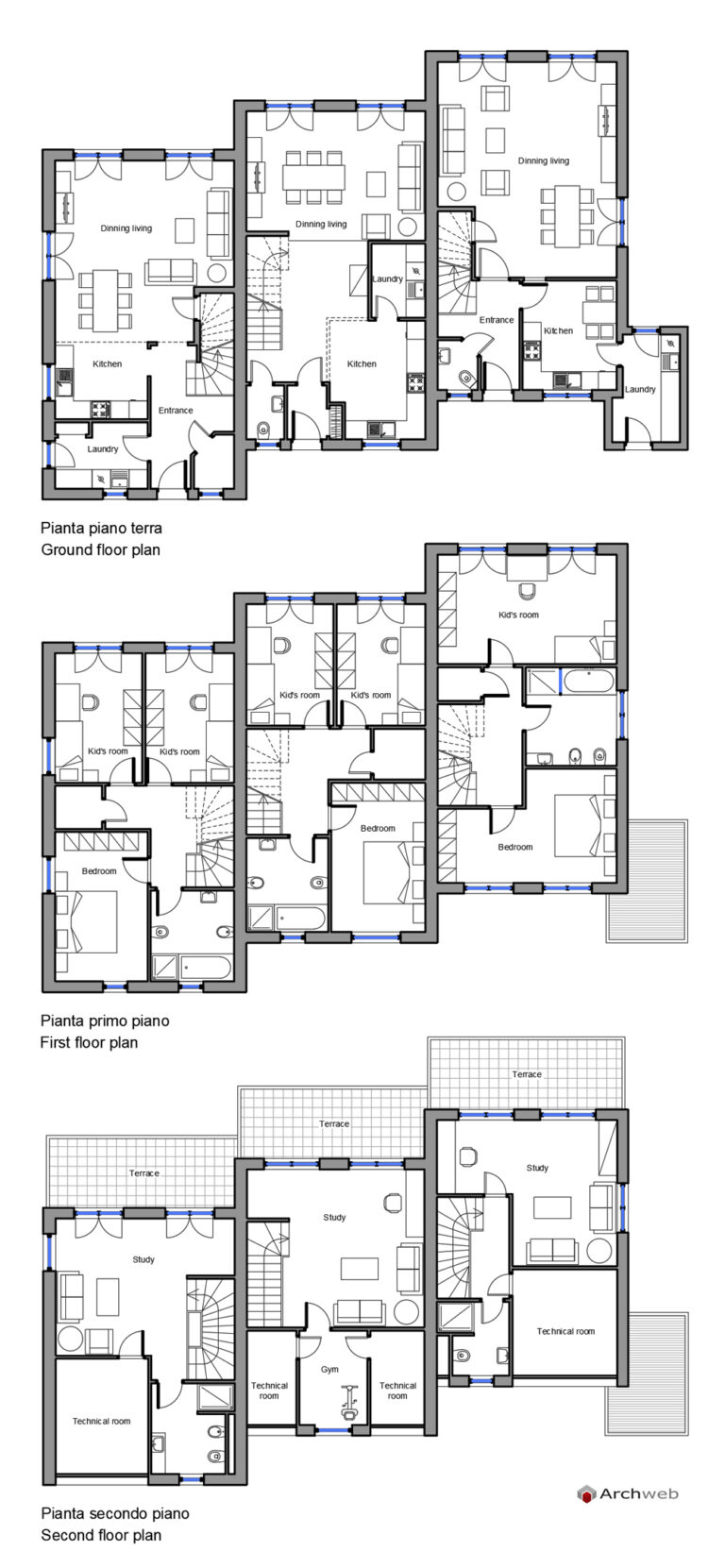 Terraced houses with 3 levels-2 - Archweb