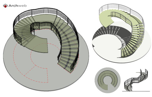 Scala circolare 3D 01 - Archweb