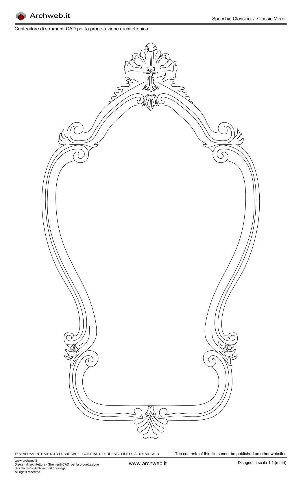 Specchio classico 08 - Archweb dwg
