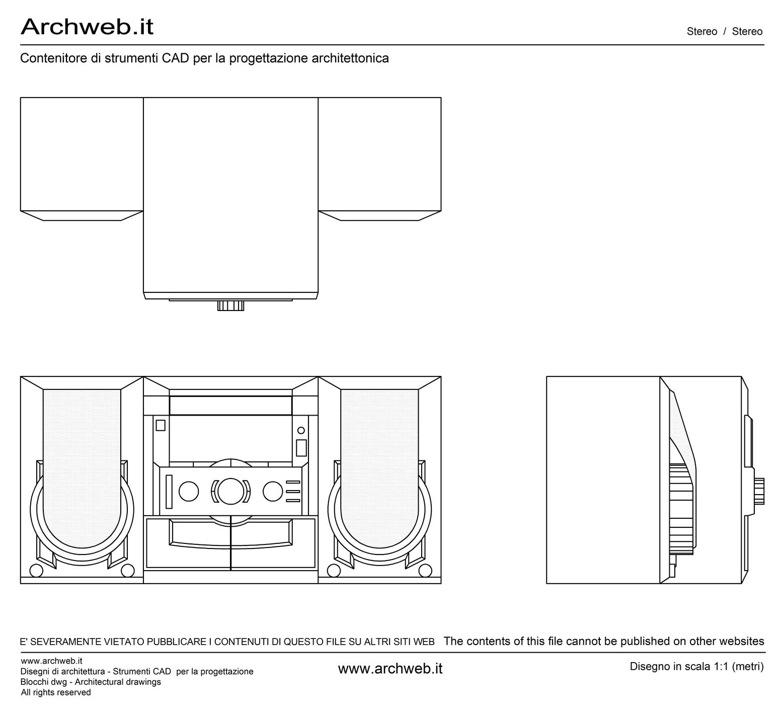 Stereo pianta prospetto 1 - Archweb dwg