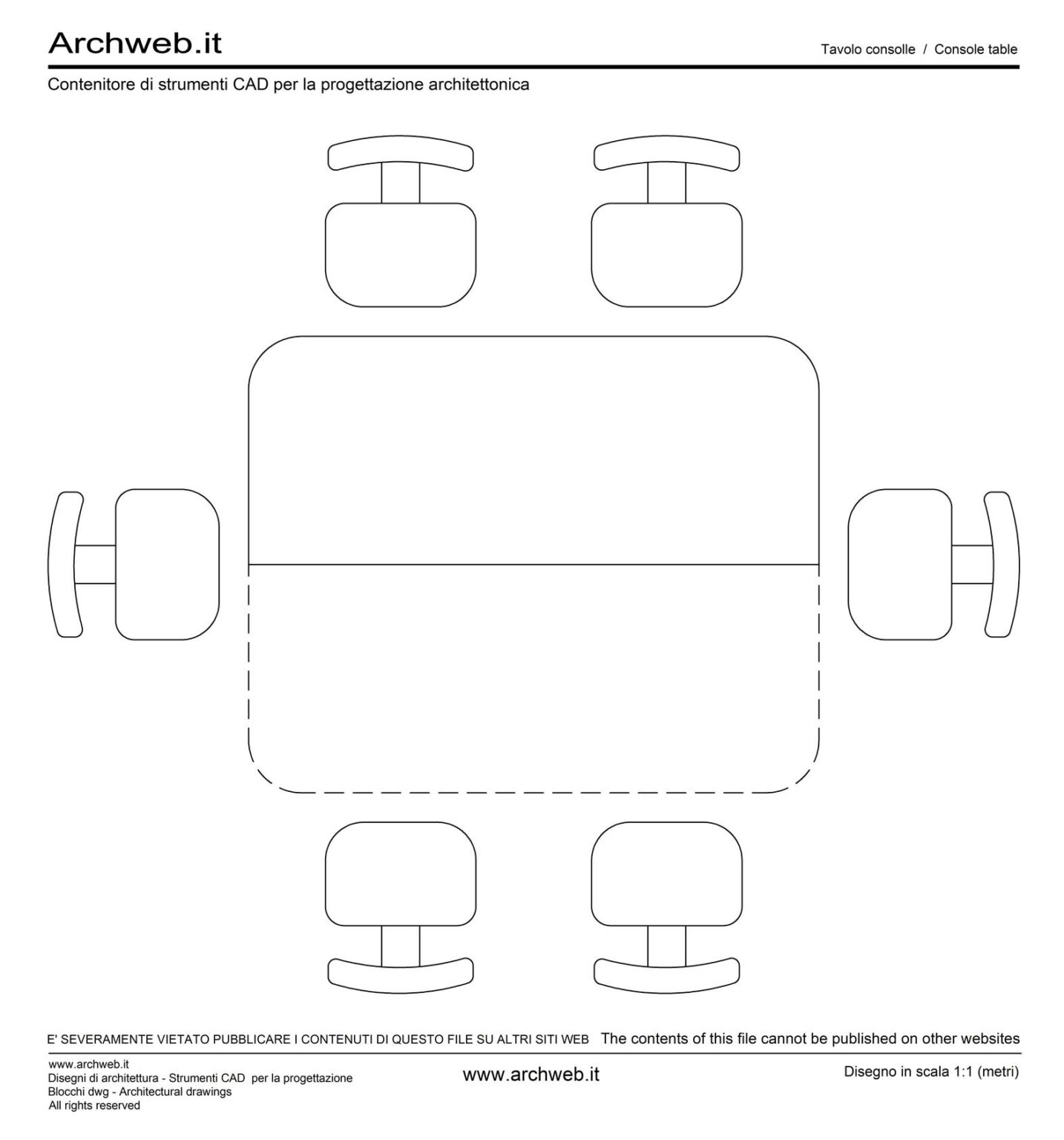 Console table - Archweb dwg
