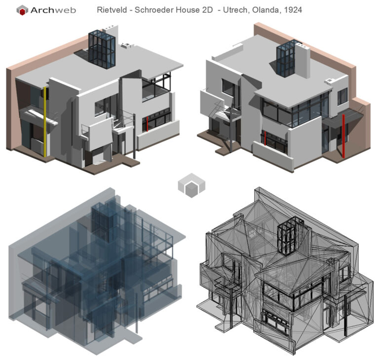 Schröder House 3D - Archweb dwg