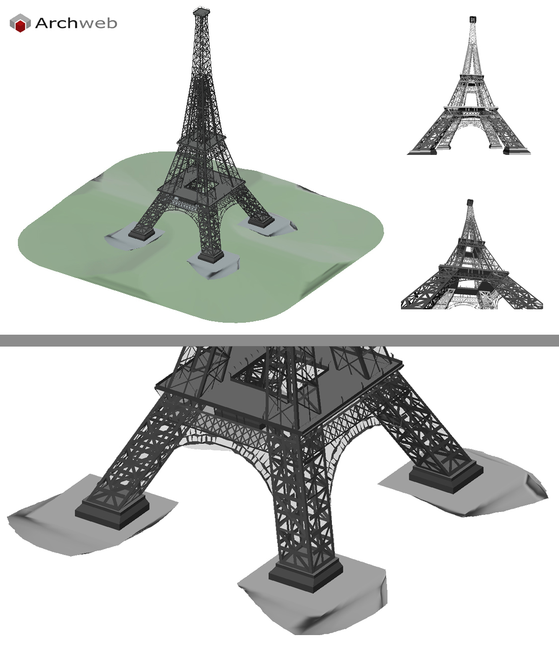 Modelo 3D de la Torre Eiffel - Archweb