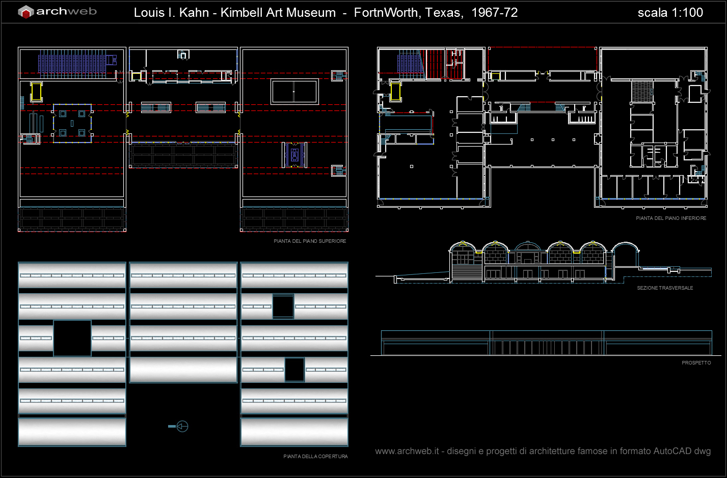 Kimbell Art Museum 2D - Archweb dwg