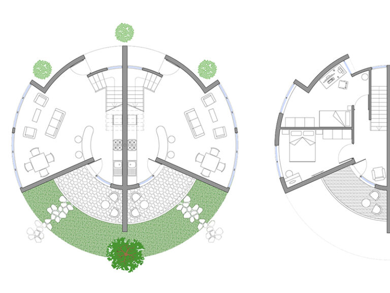 Circular residences dwg - Archweb