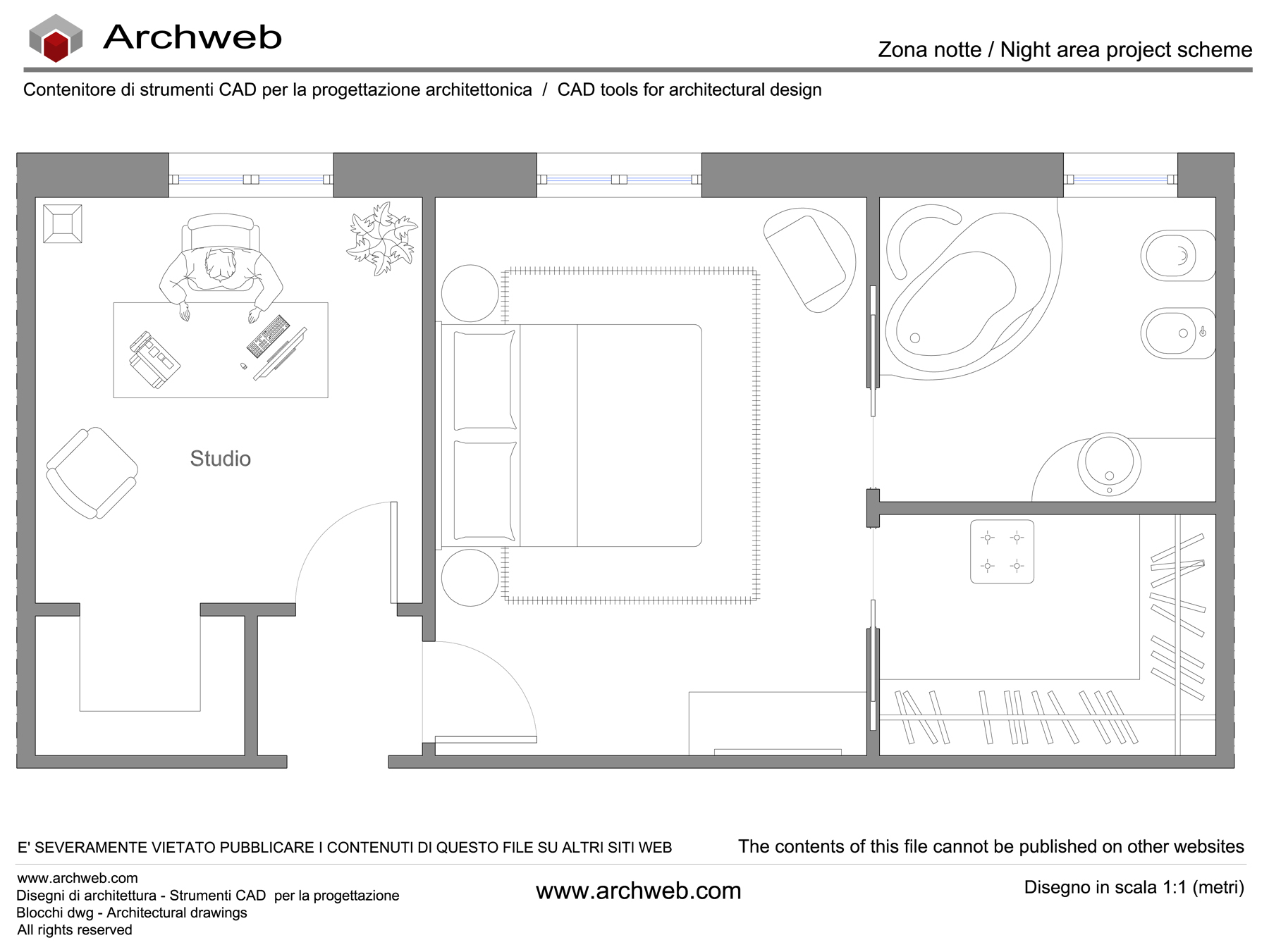 Zone nuit dwg 27 - Archweb dwg