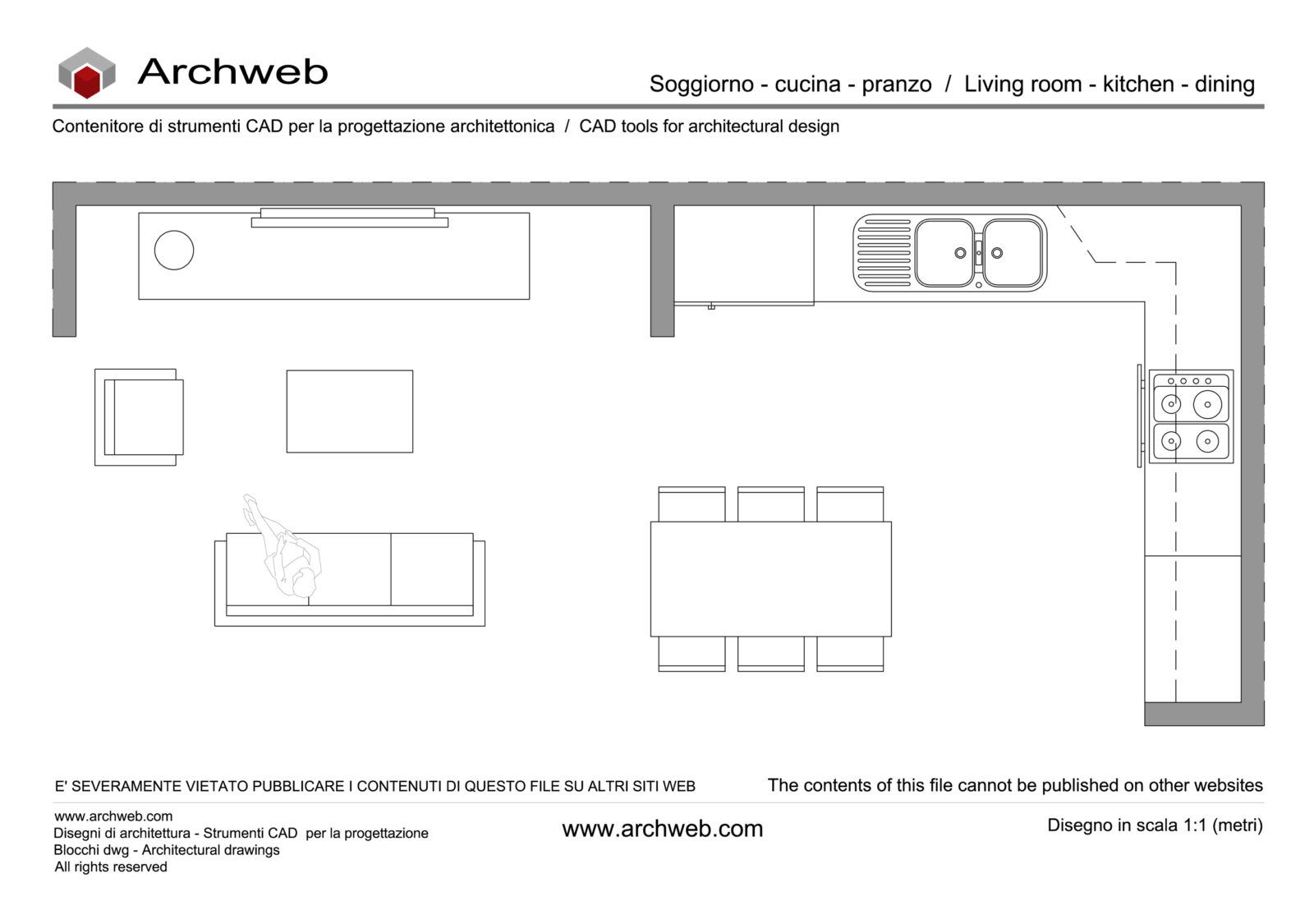 Wohnbereich dwg 04 - Archweb CAD-Block