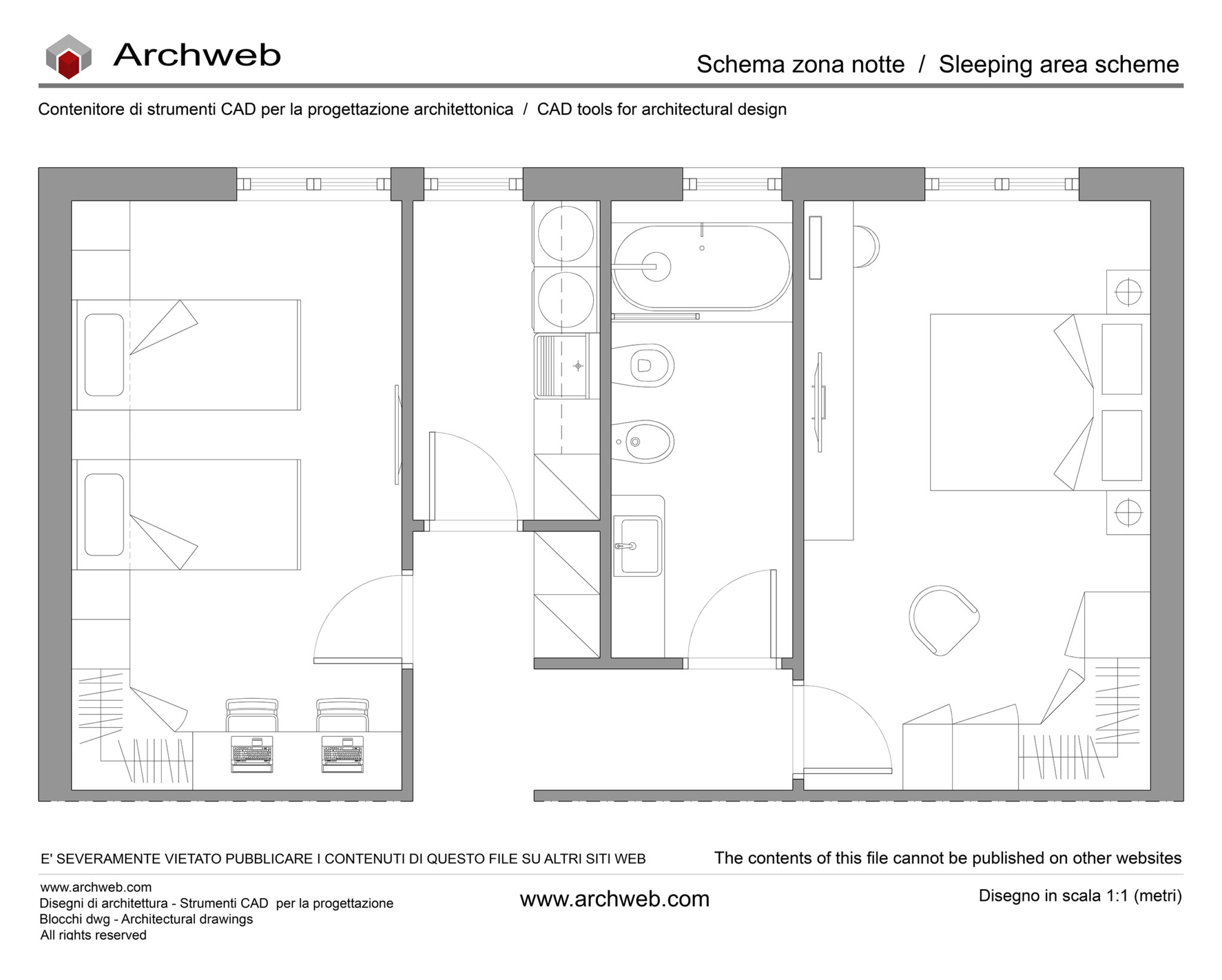Night area dwg 32 - Archweb cad block