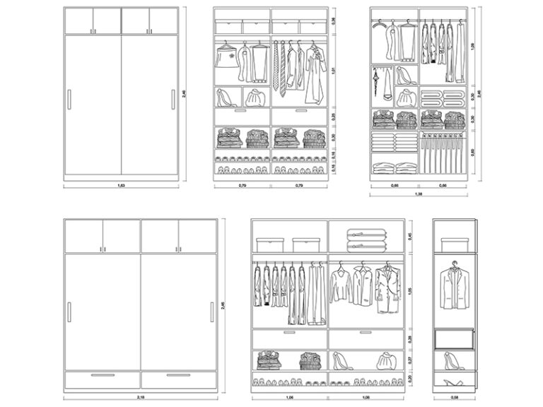 Armoires - Dressings - Archweb dwg