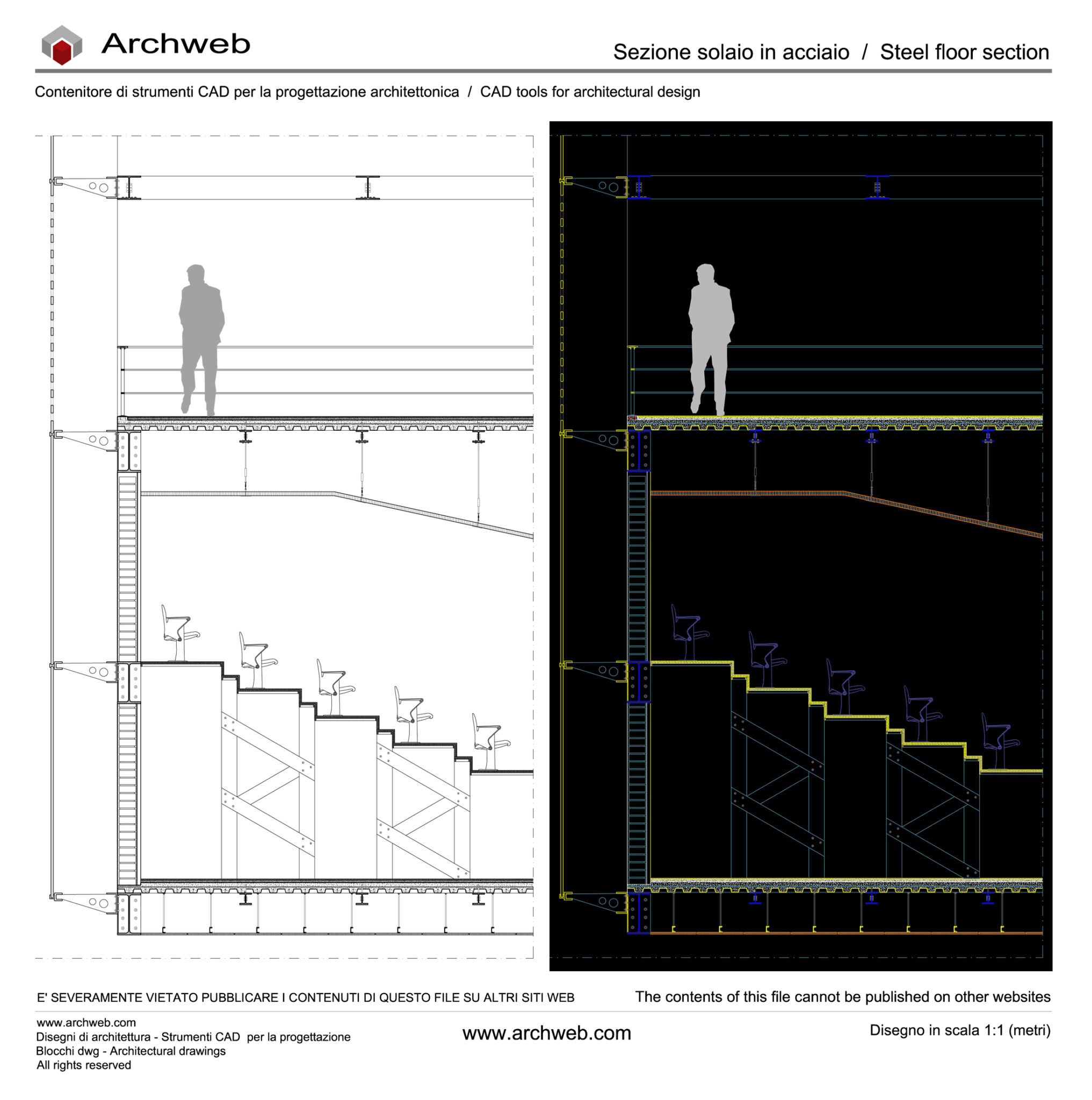 Sección de piso de acero 03 - Archweb dwg