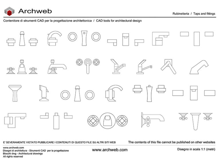 Rubinetterie per bagni - Archweb dwg