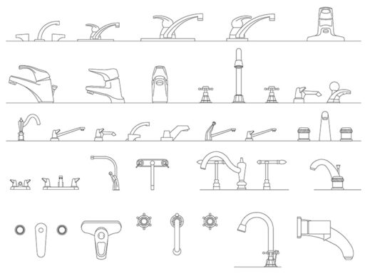 Bathroom taps - Archweb dwg