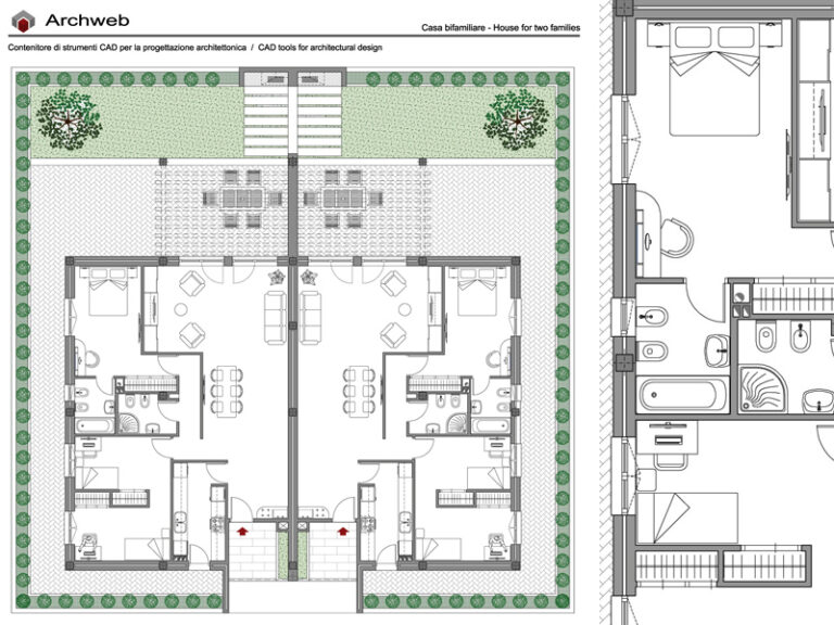 Case bifamiliari dwg - Archweb