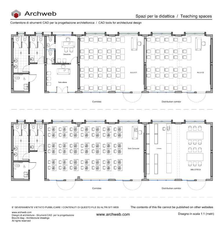 Scuola pianta 11 - Archweb dwg