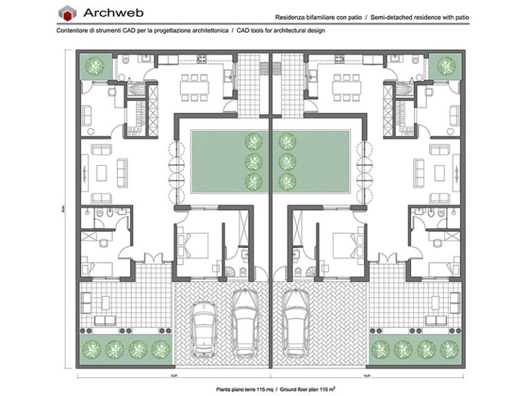 Case bifamiliari dwg - Archweb