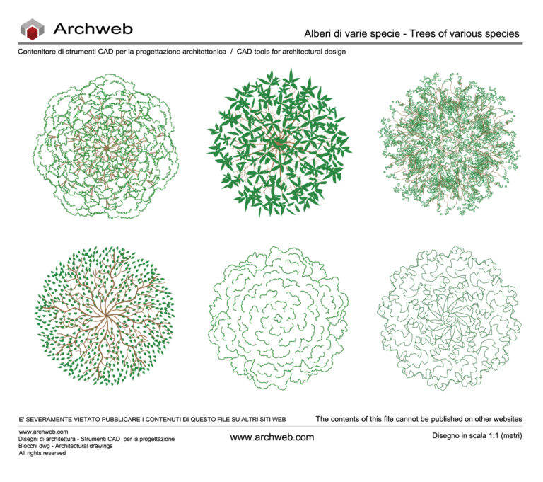 Trees in plan 32 - Archweb dwg
