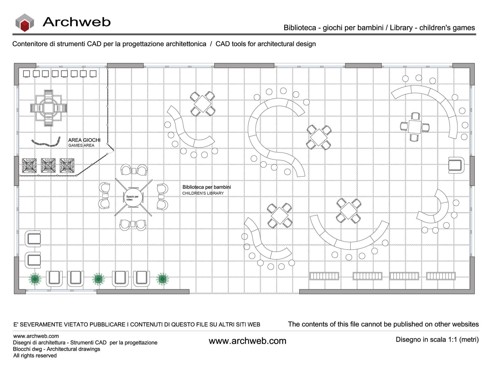 Kindergarten Library - Archweb dwg