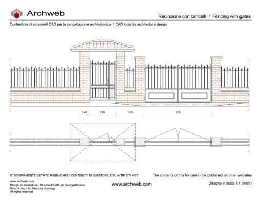 Fence gate 07 - Archweb dwg