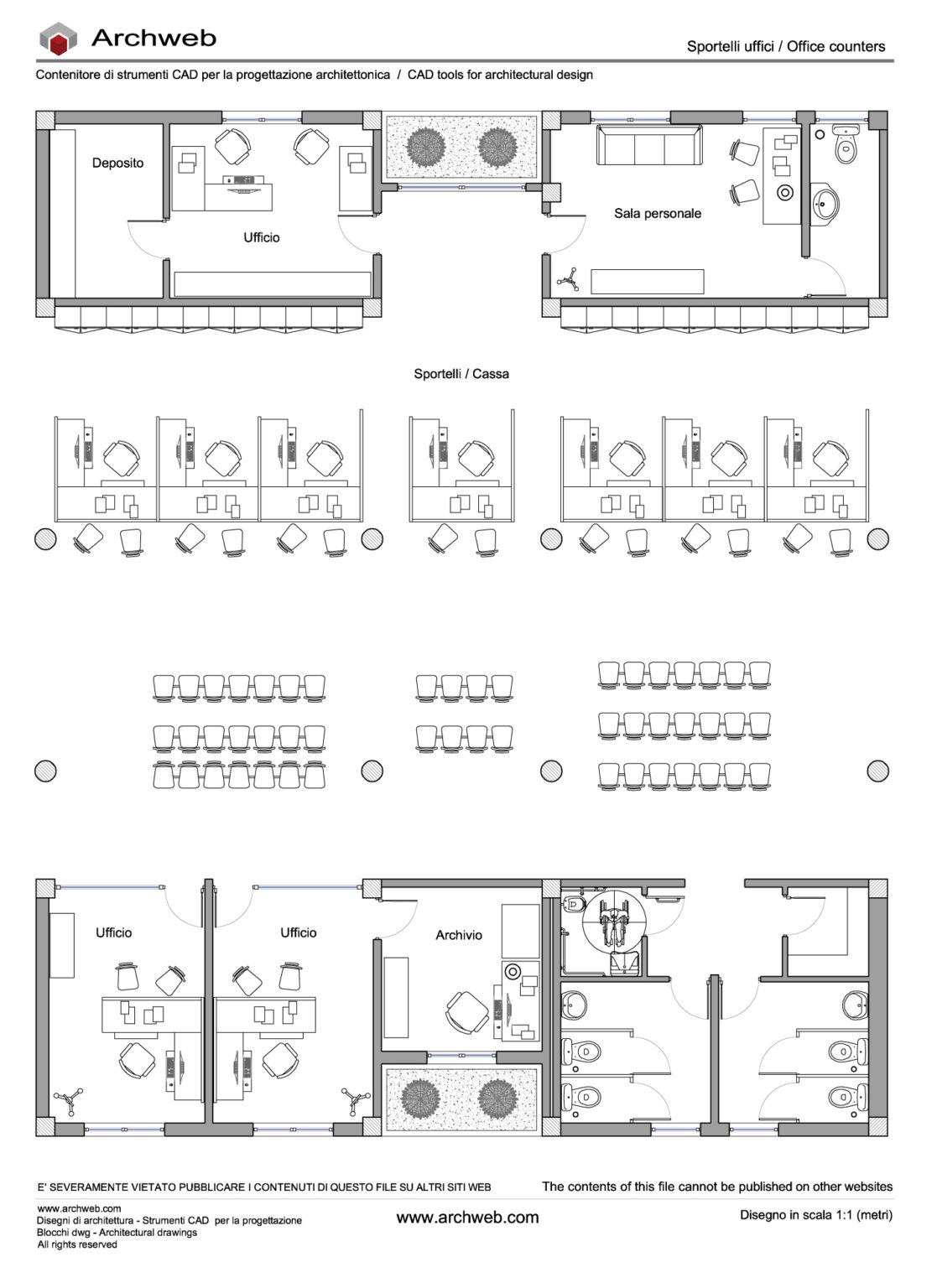 Office cash desks - Archweb dwg