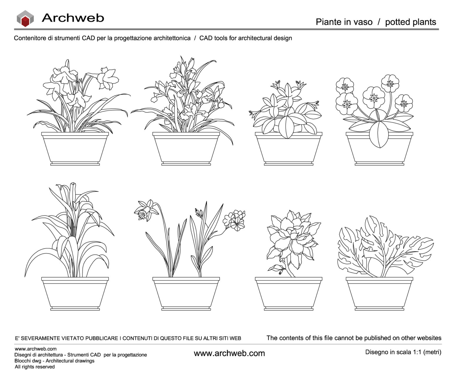 Potted Plants 04 - Archweb dwg