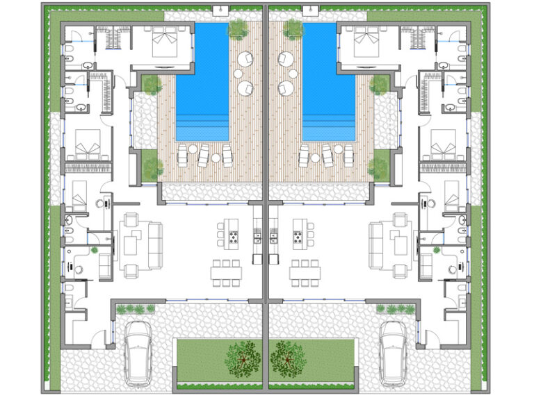 Case bifamiliari dwg - Archweb
